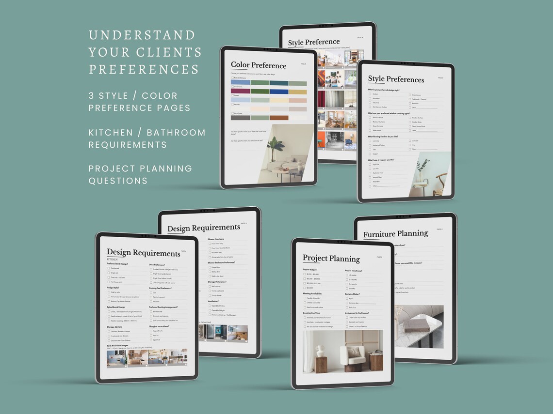 Interior Design Client Questionnaire Discovery Form Canva Client ...