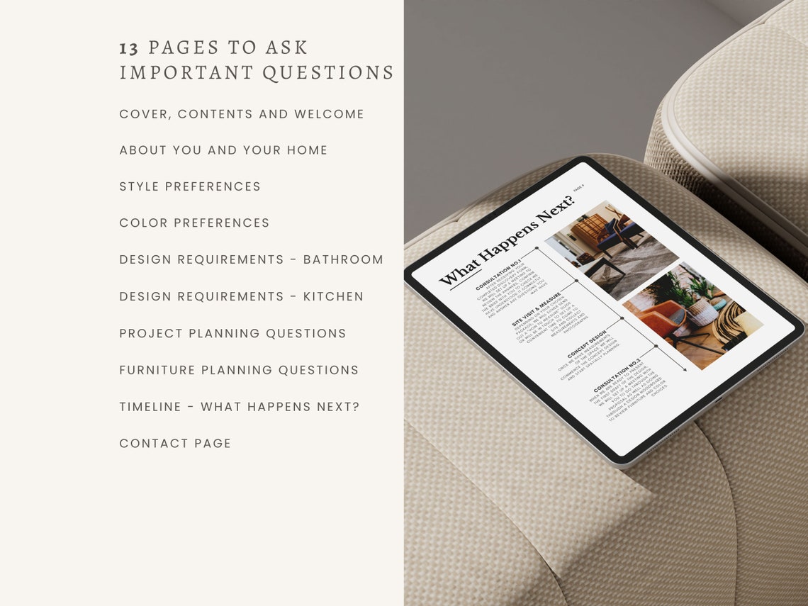 Interior Design Client Questionnaire Discovery Form Canva Client ...
