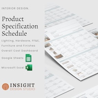Interior Design Furniture, Fixtures and Finishes Schedule Template for ...