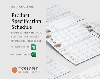 Interior Design Google Sheets FF+E Finishes Product Specification ...
