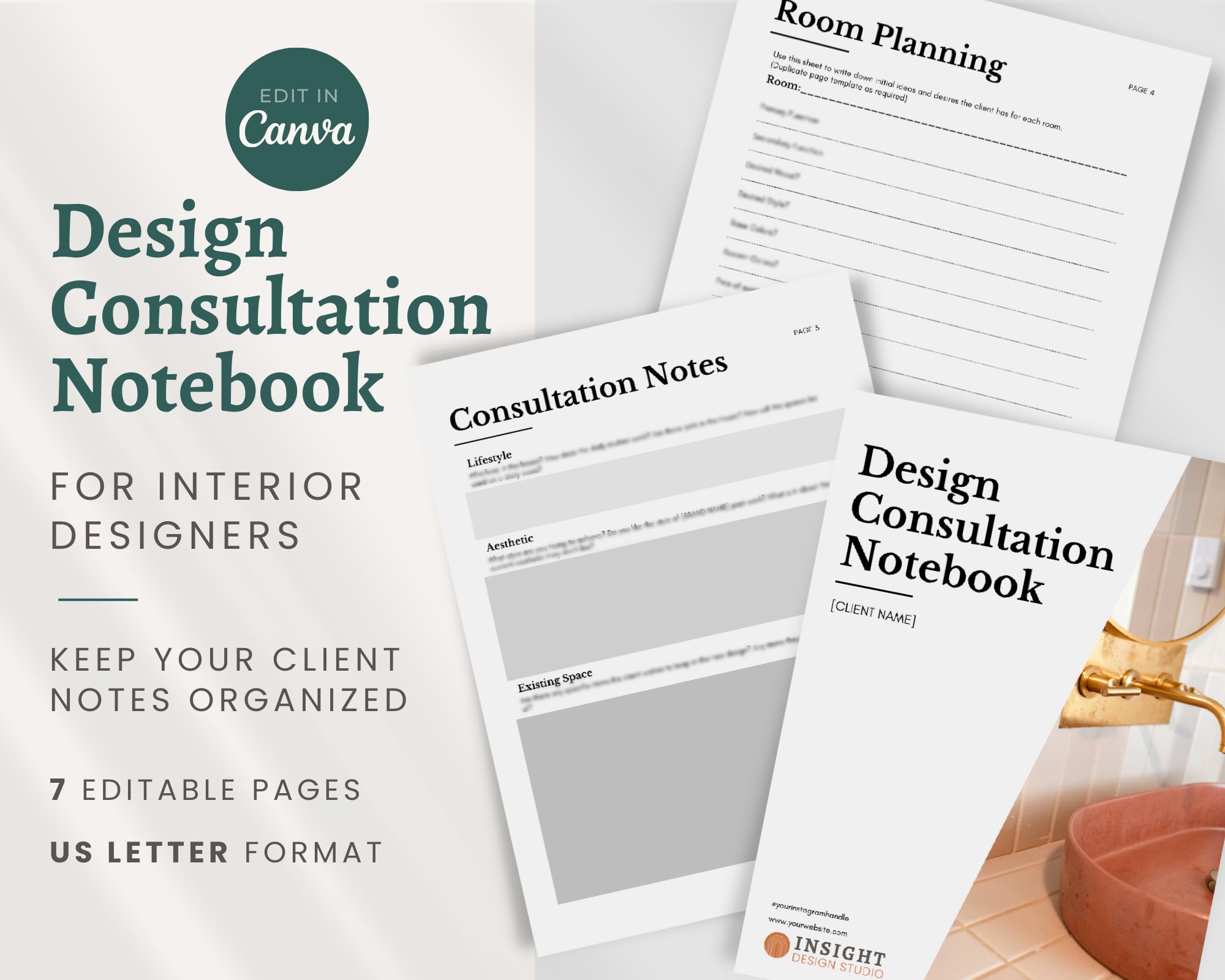 Interior Design Consultation Notebook | Onboarding and Design ...