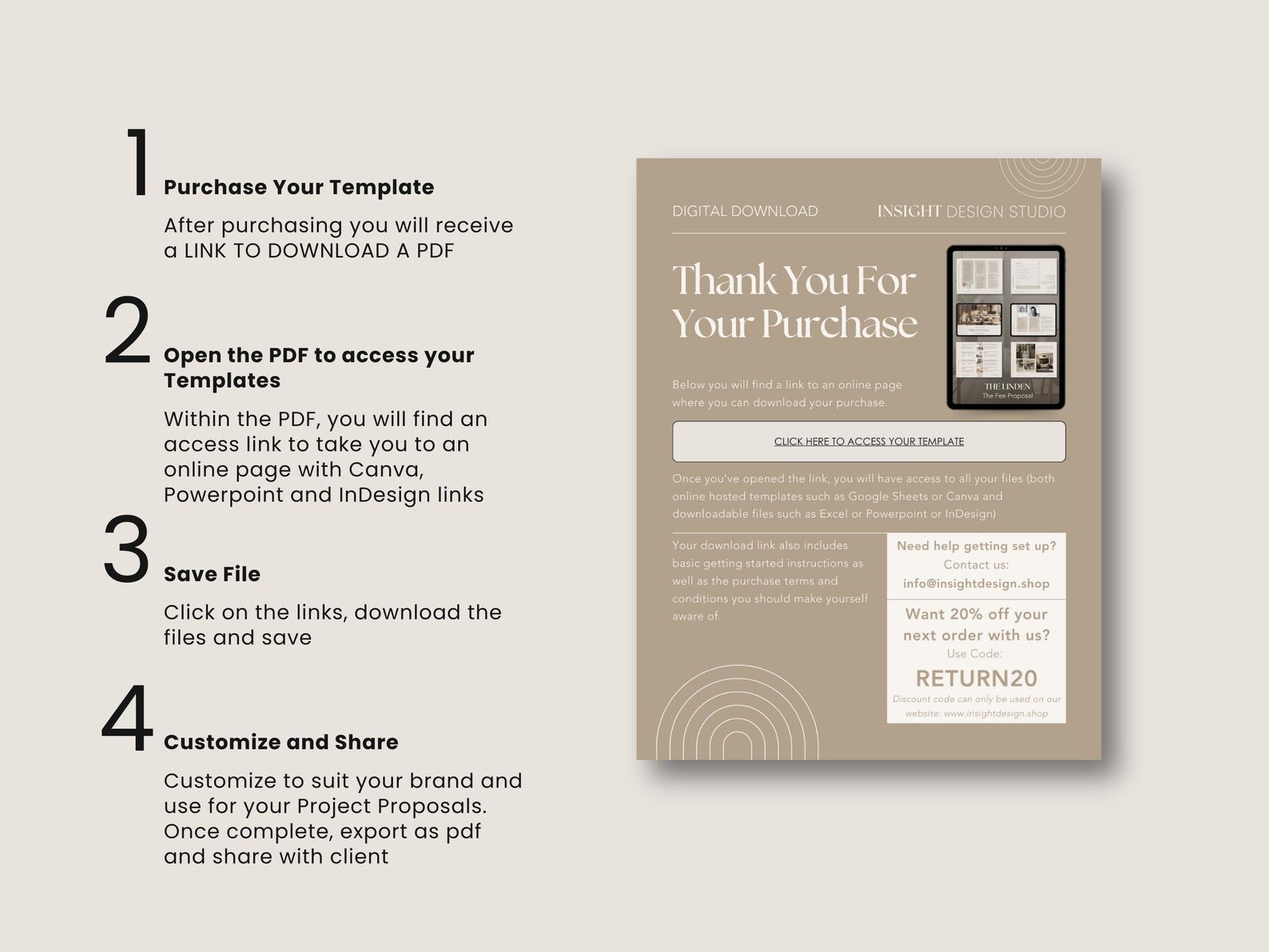 Interior Design Fee Proposal Template - Canva Powerpoint Adobe Indesign ...
