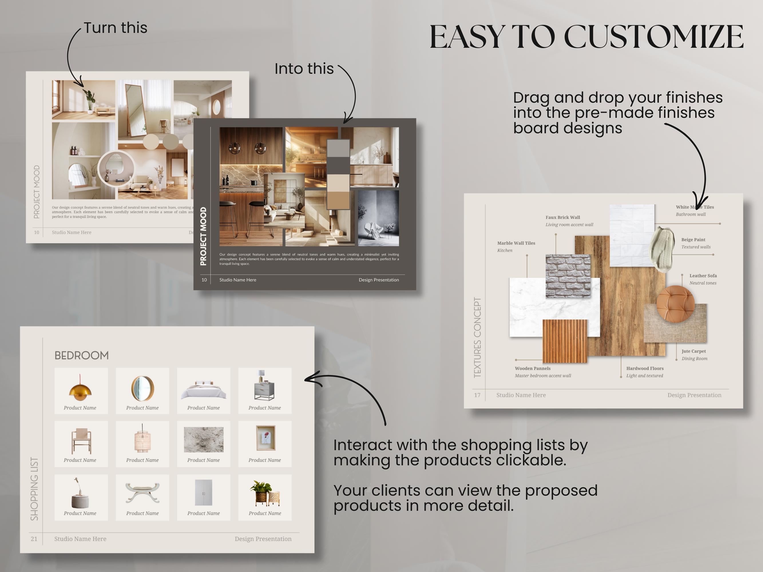 Interior Design Concept Design Presentation Template With Moodboards ...