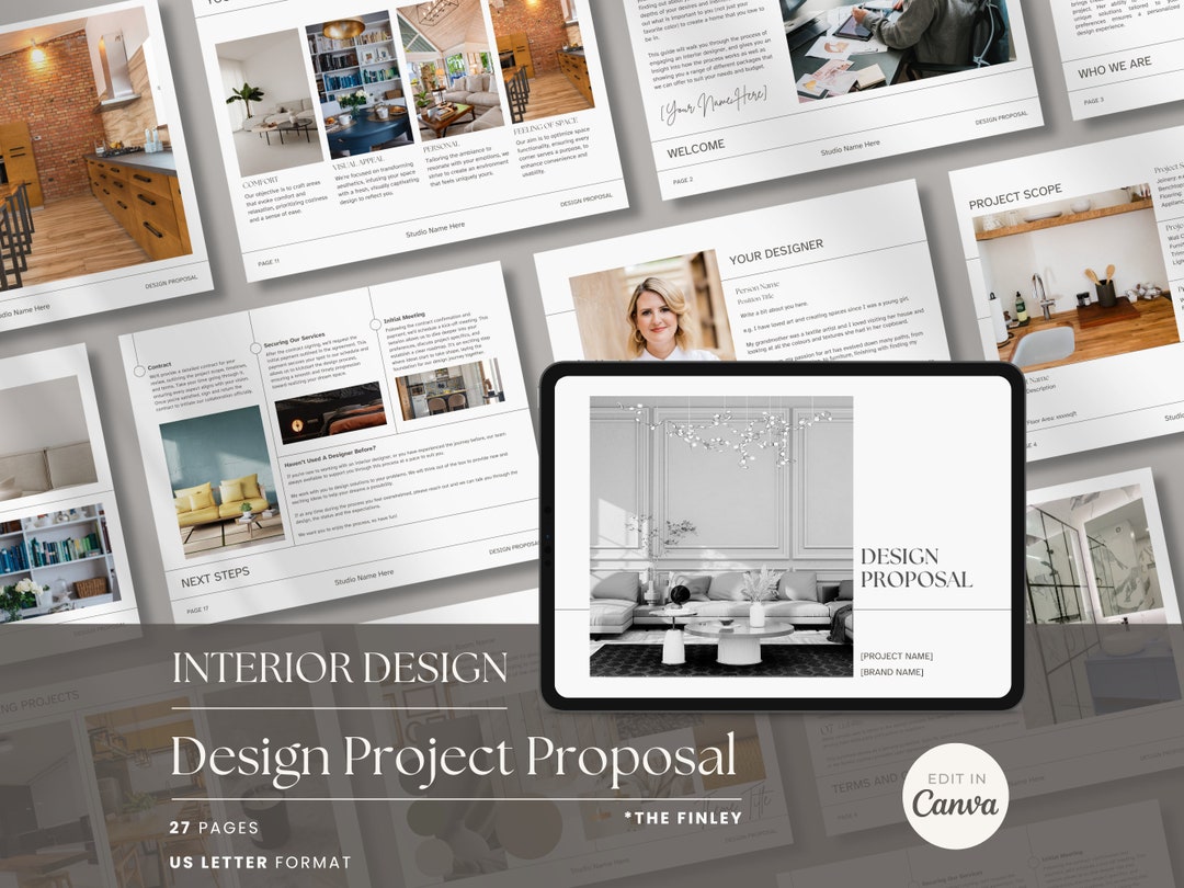 Interior Design Template - Project Proposal Canva - Professional Design ...