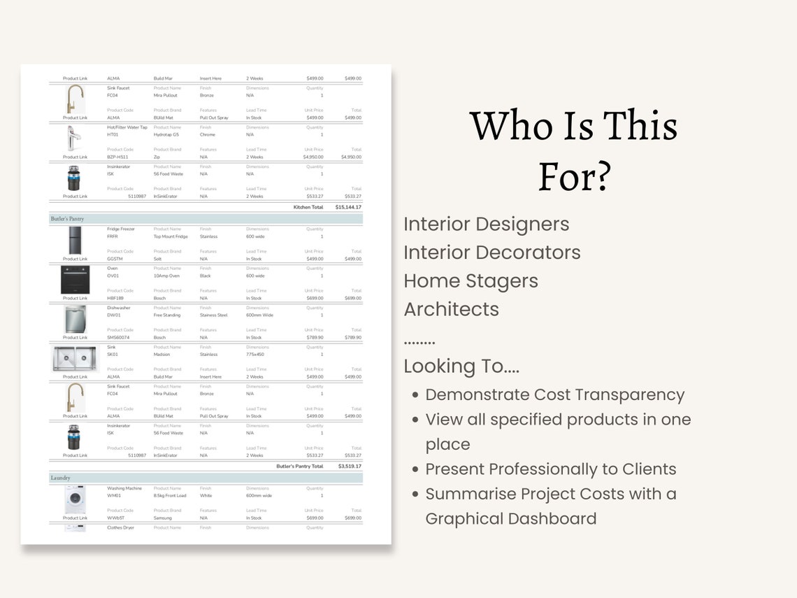 Interior Design FFE Finishes Schedule Product Specification, Furniture ...