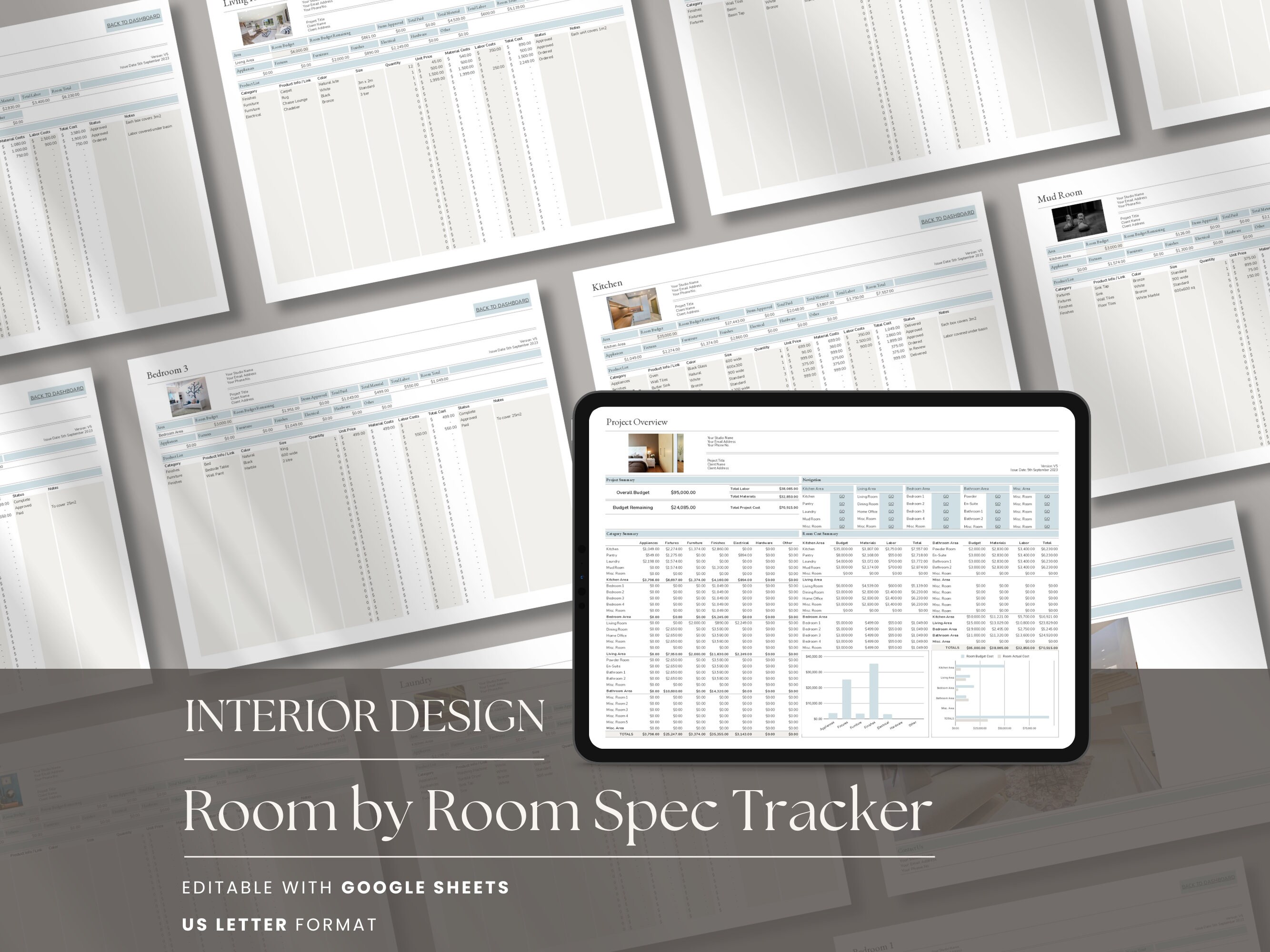 Interior Design Google Sheets Excel Product Specification Template ...