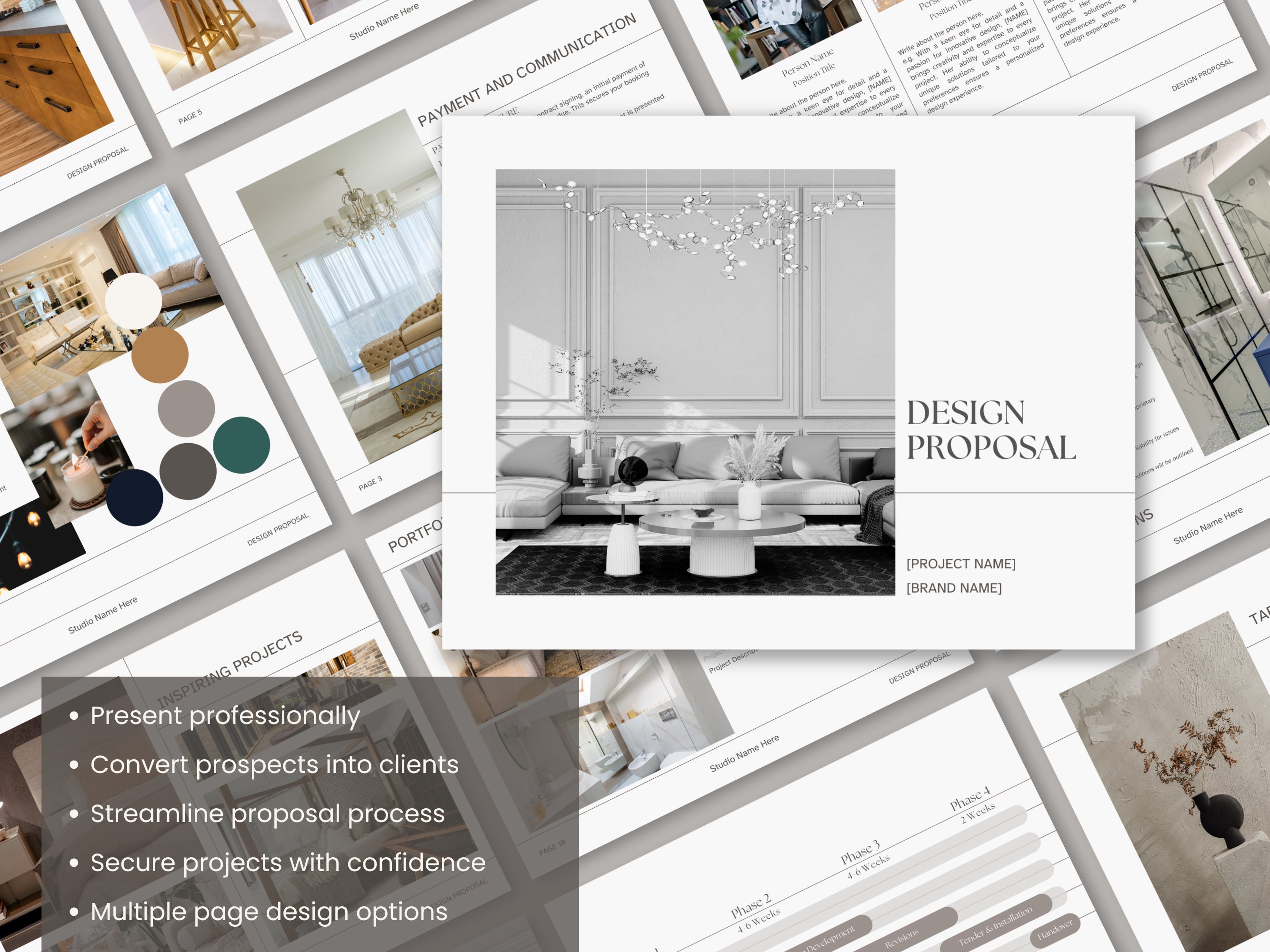 Interior Design Template Project Proposal Canva Professional Design ...