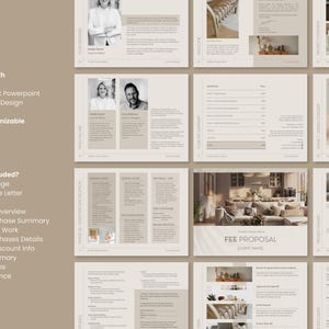 Interior Design Fee Proposal Template - Canva Powerpoint Adobe Indesign ...
