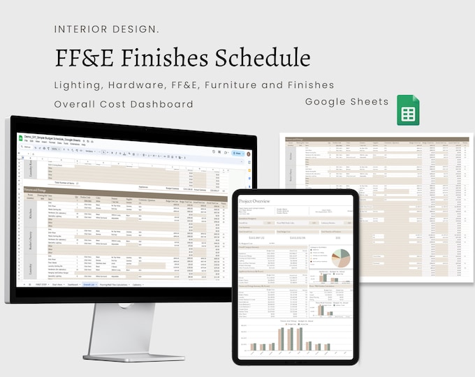 Interior Design-Vorlage FFE Oberflächen, Möbel, Hardware ...