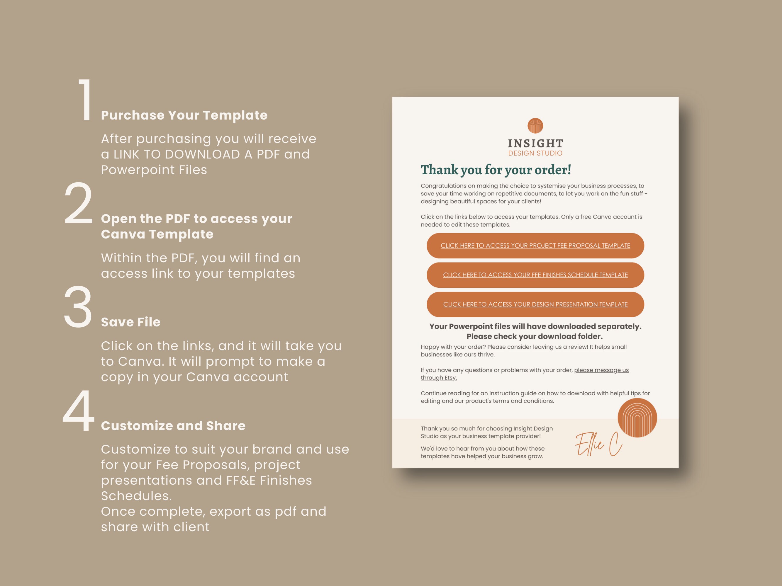 Editable Interior Design Template, Client Presentation, FFE Schedule ...