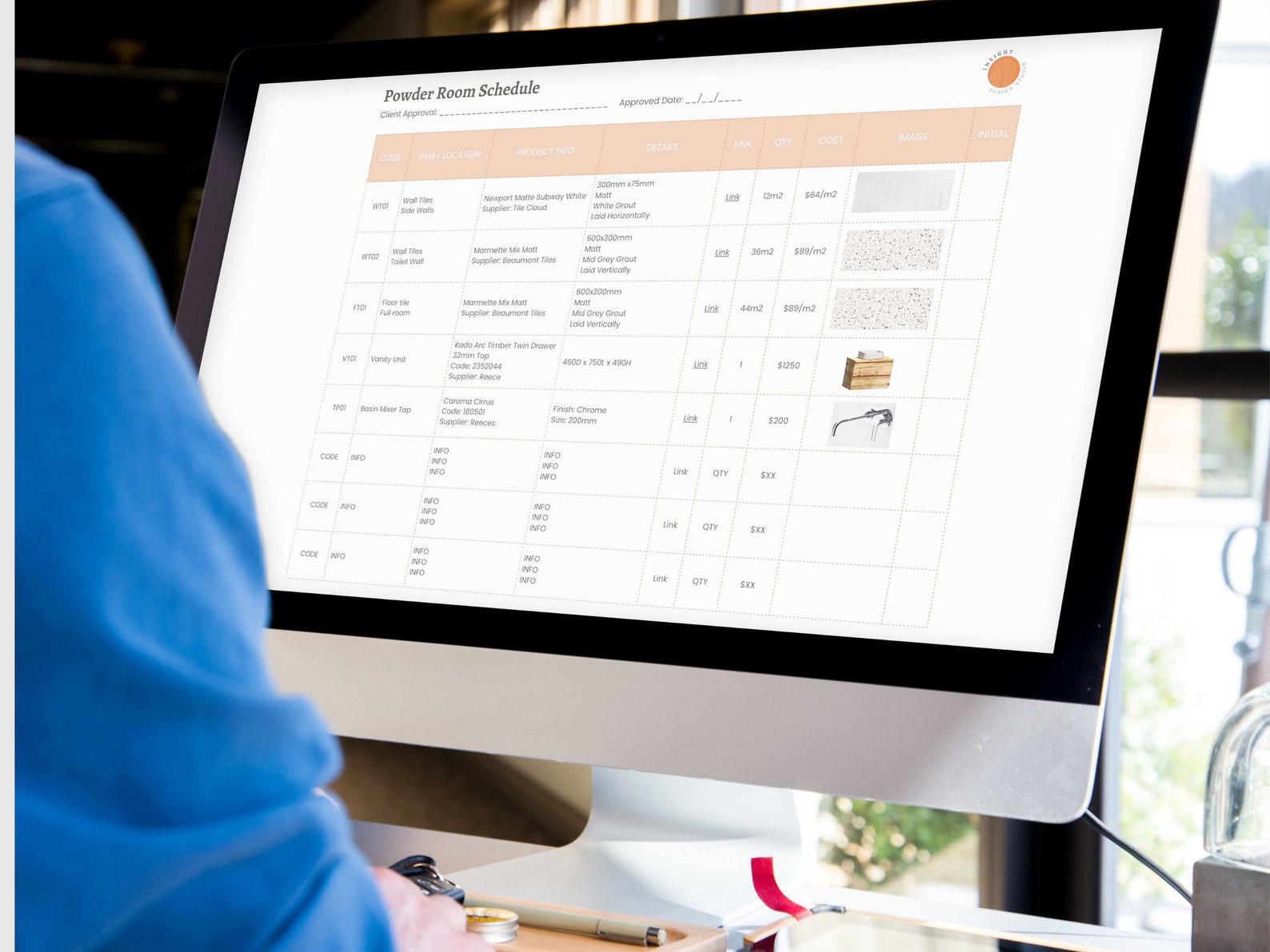 Interior Design Fixture and Finishes Schedule | Canva Template | Lighting Schedule | Kitchen ...