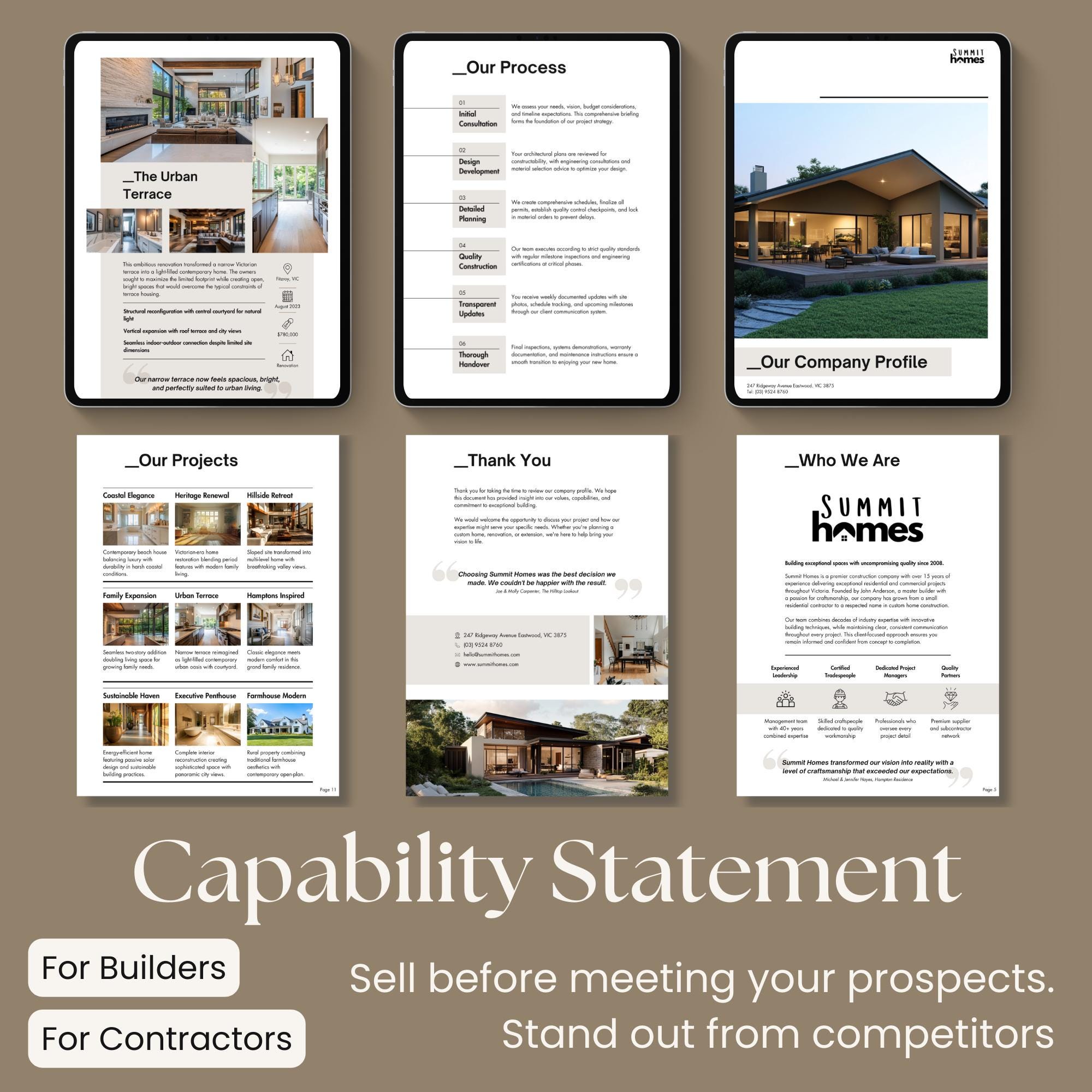 Construction Capability Statement Intro Guide Template for Canva. Used ...
