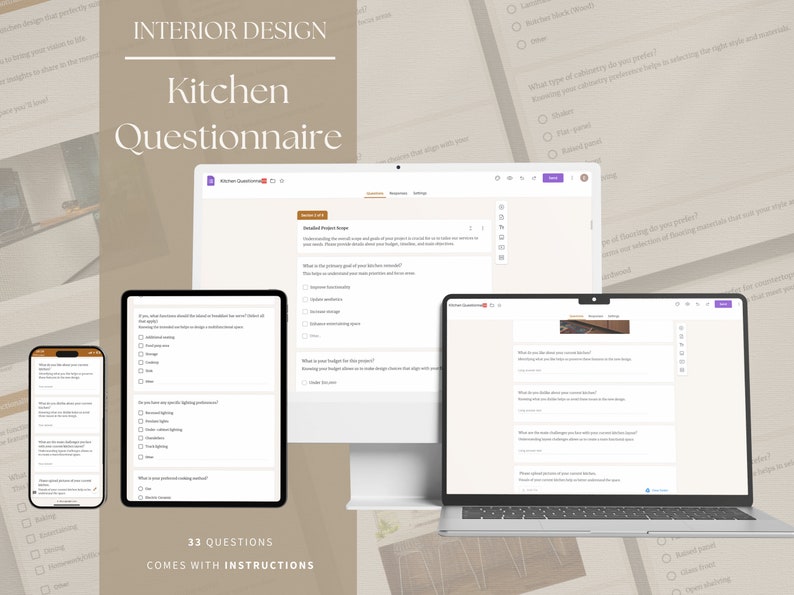 Interior Design Kitchen Questionnaire Google Forms Sheets Interior ...