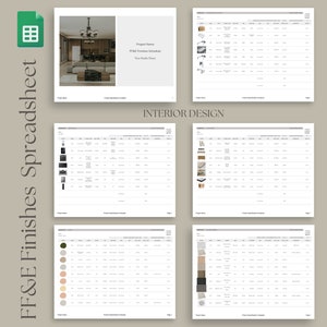 Interior Design Google Sheets FF+E Finishes Product Specification ...