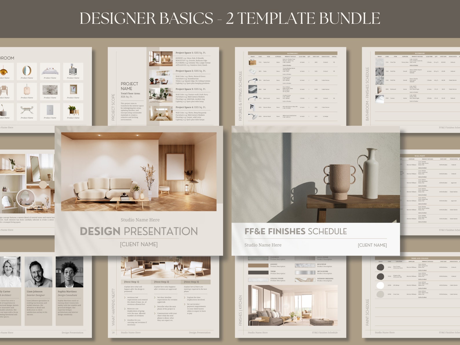 FFE Finishes Schedule and Design Presentation Template Bundle for ...