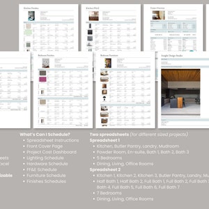 Interior Design Google Sheets Excel Product Specification Template ...