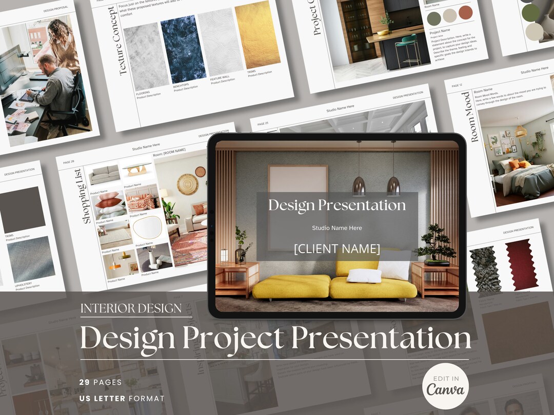 Interior Design Concept Design Presentation Template With Moodboards ...