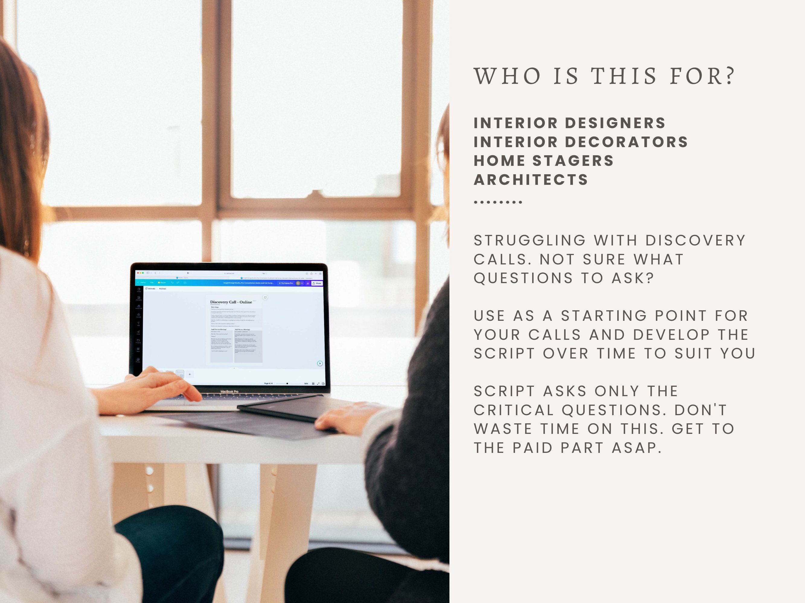 Interior Design Discovery Call Pre-consultation Call Script | Aesthetic ...