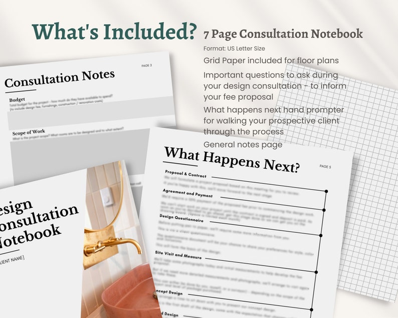 Interior Design Consultation Notebook | Onboarding and Design ...