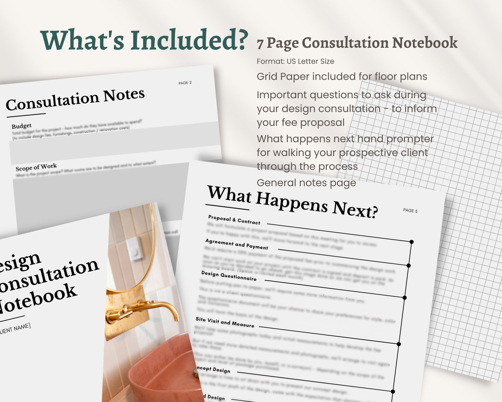 Interior Design Consultation Notebook | Onboarding and Design ...