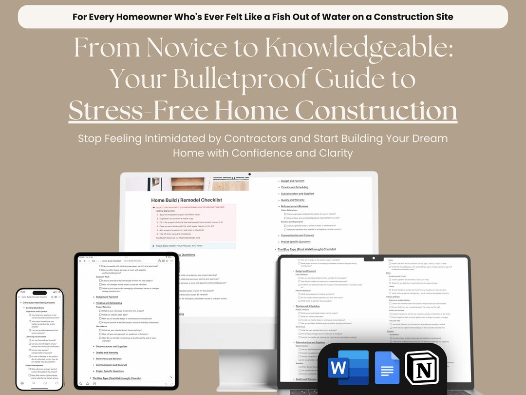 Construction Compass Bundle for Home Renovation DIY House Development ...