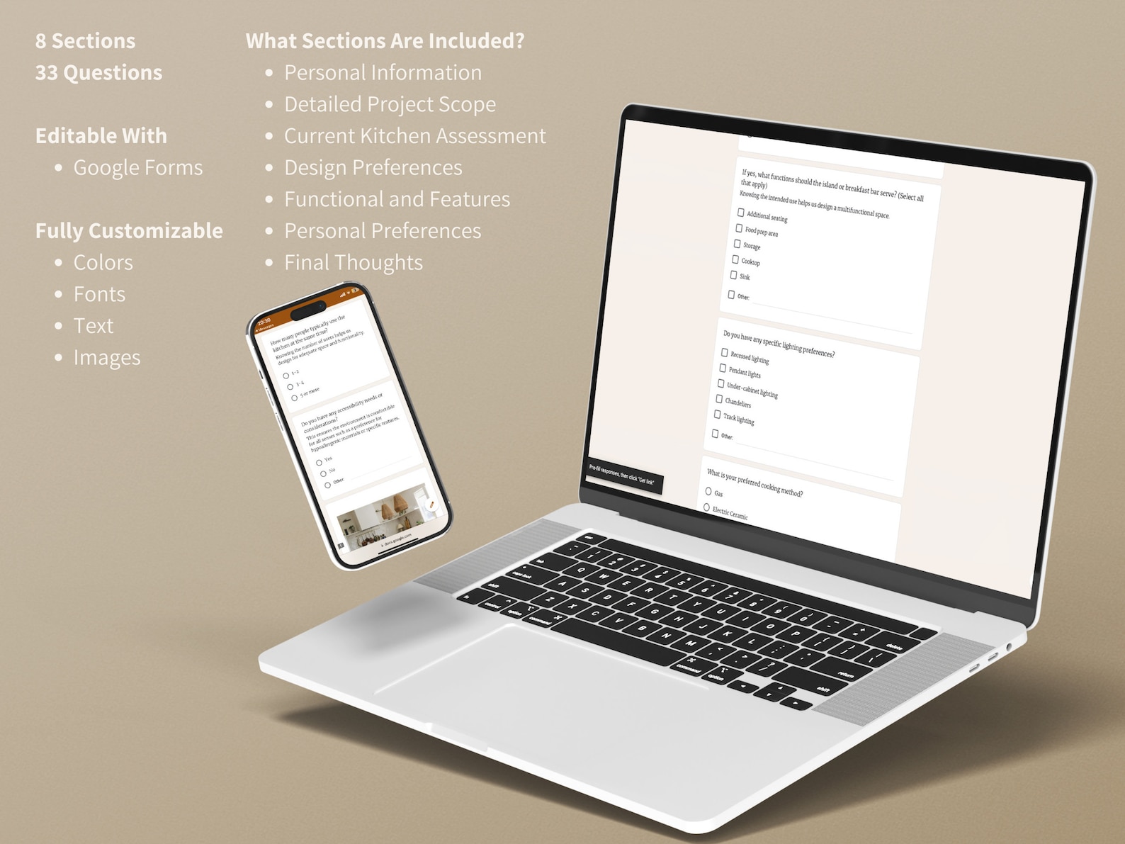 Interior Design Kitchen Questionnaire Google Forms Sheets Interior ...