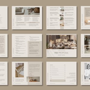 Interior Design Fee Proposal Template - Canva Powerpoint Adobe Indesign ...