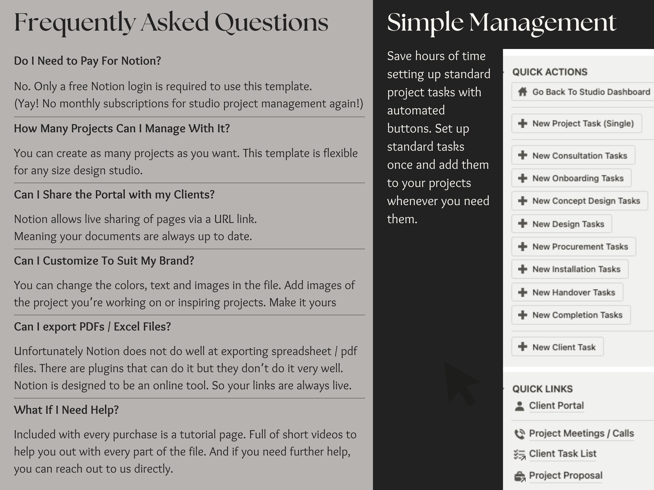 Interior Design Studio Management System - Notion Template - Vendor ...