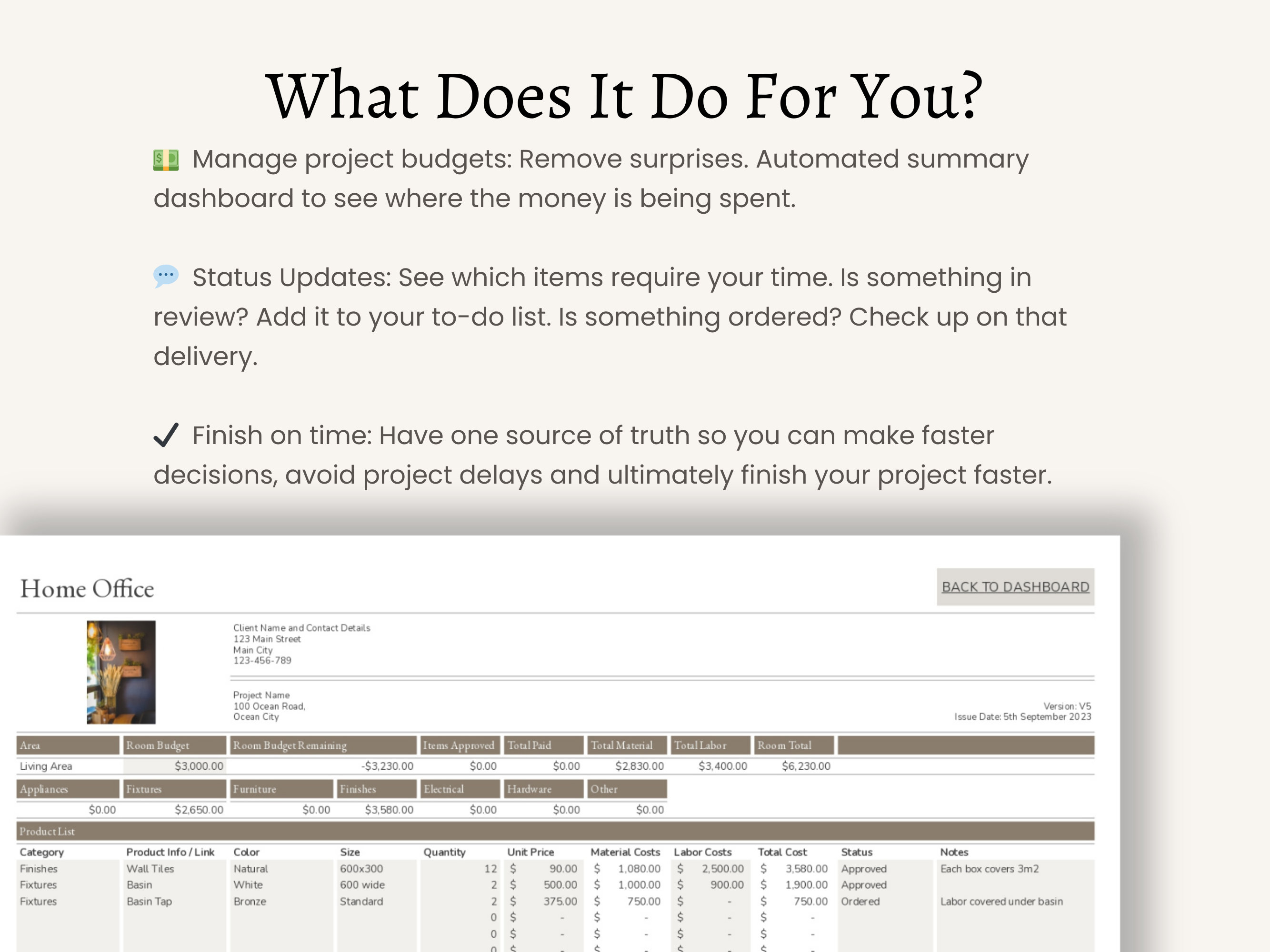 Home Renovation Project Tracker Google Sheets Budget Spreadsheet House ...