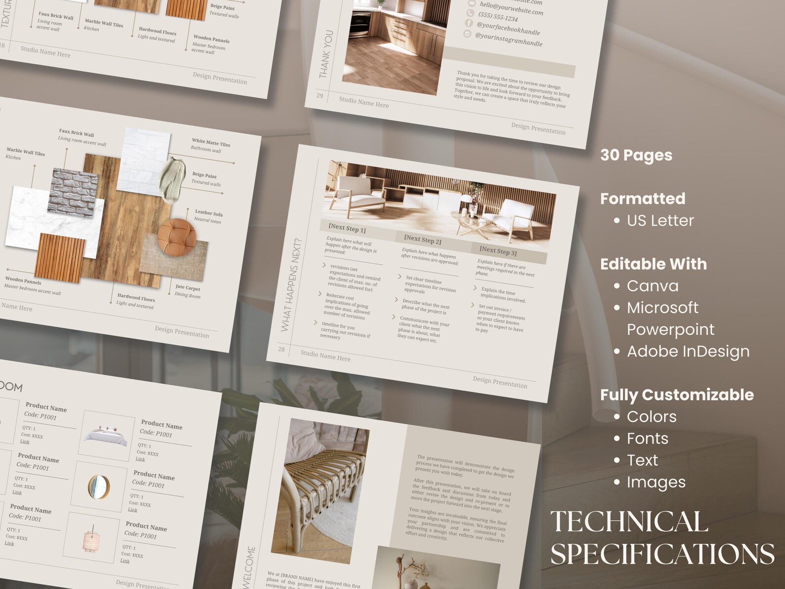 Interior Design Concept Design Presentation Template With Moodboards ...