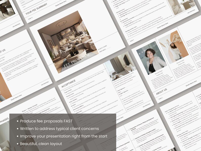 Interior Design Fee Proposal Template the Alden Canva Powerpoint ...