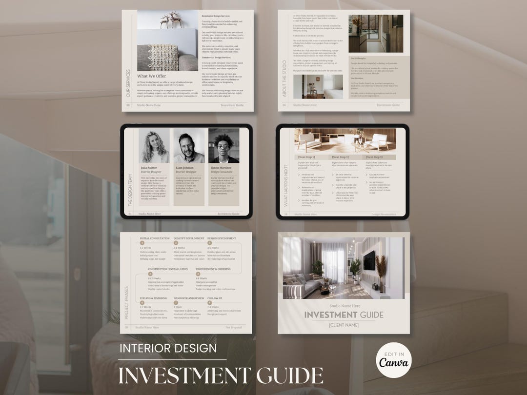 Interior Design Investment Guide | Packages and Pricing | Canva ...