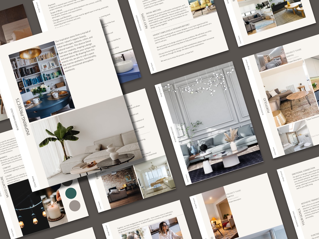 Interior Design Project Proposal Canva Template Professional - Etsy