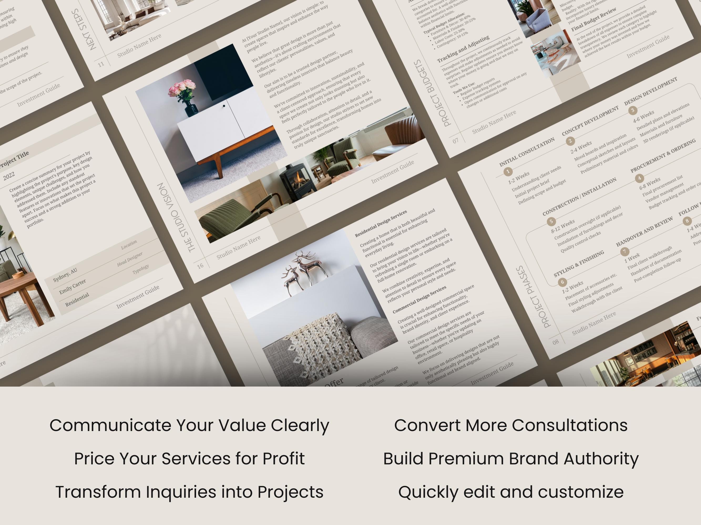 Interior Design Investment Guide | Packages and Pricing | Canva ...