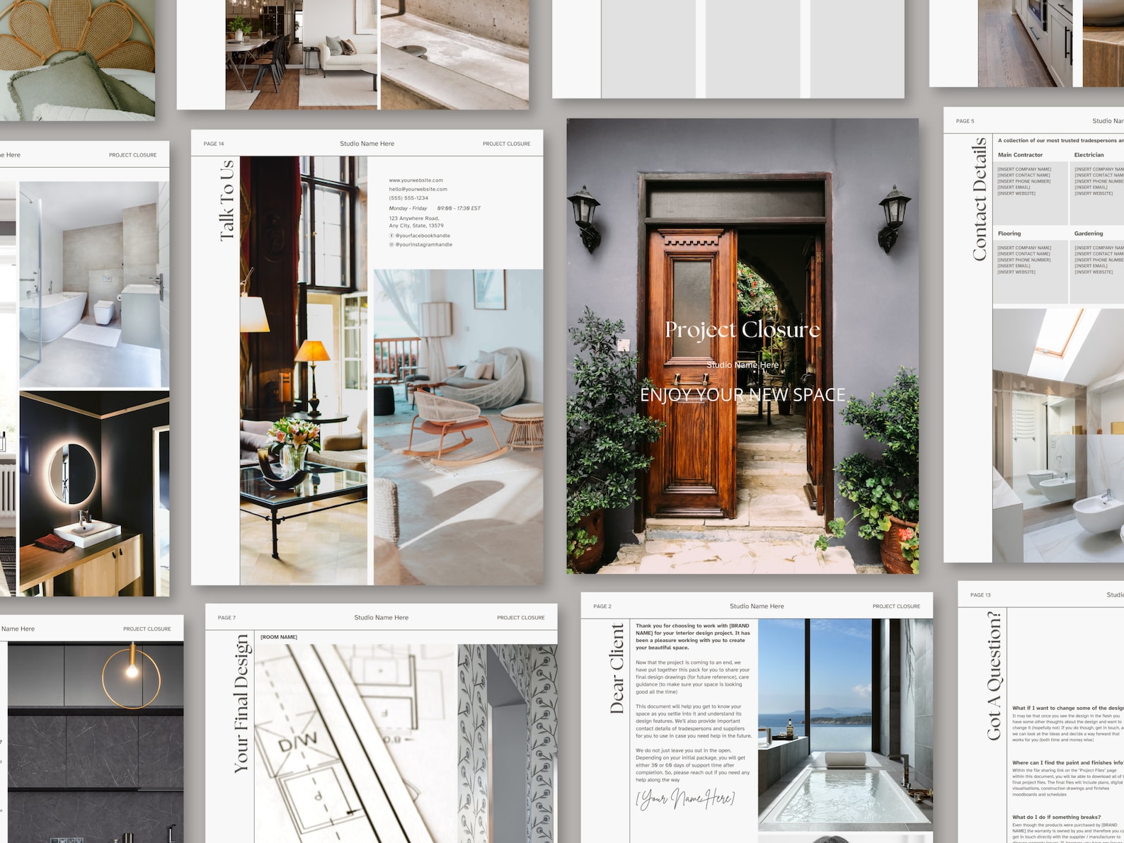 Interior Design Project Closure Packet Template - Portrait | Client ...