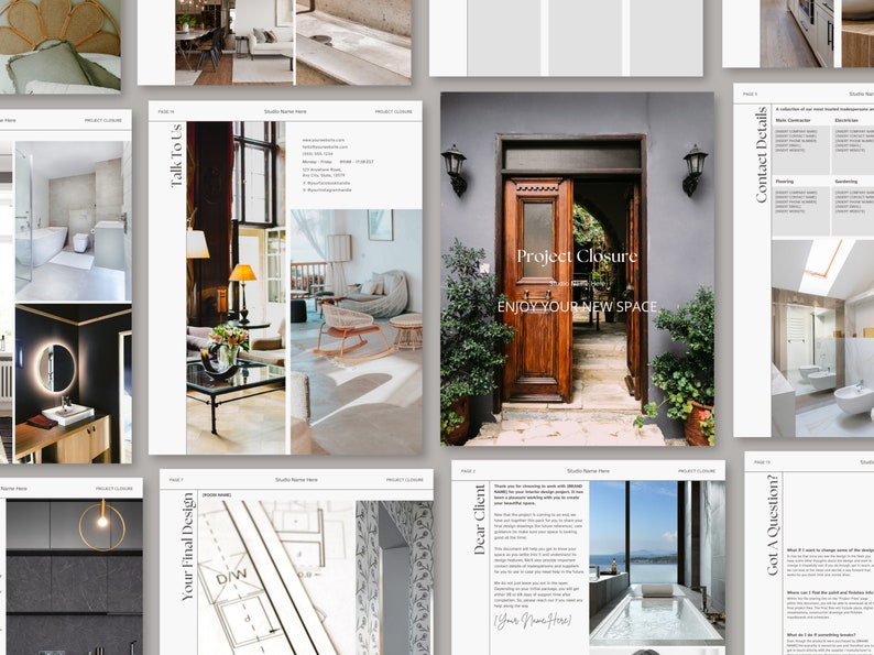 Interior Design Project Closure Packet Template - Portrait | Client ...