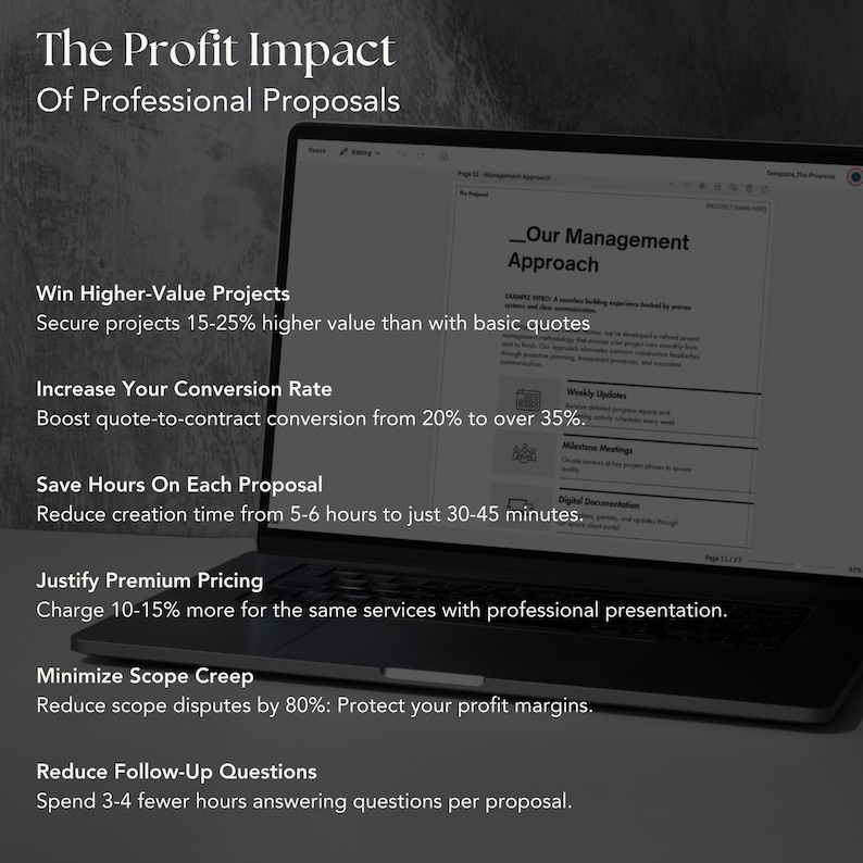 Construction Fee Proposal Template for Canva. Used by Builders ...
