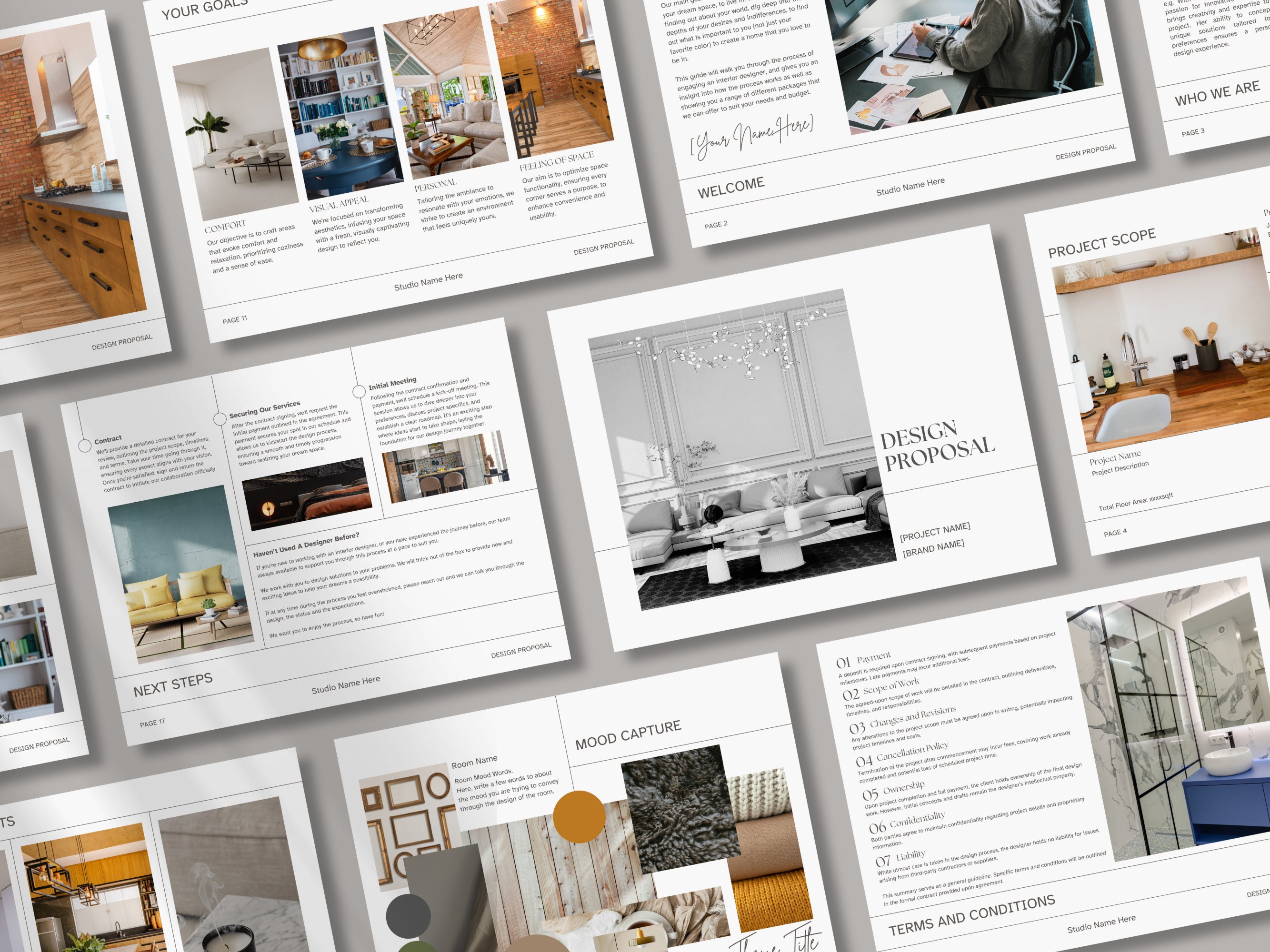 Interior Design Template Project Proposal Canva Professional Design ...