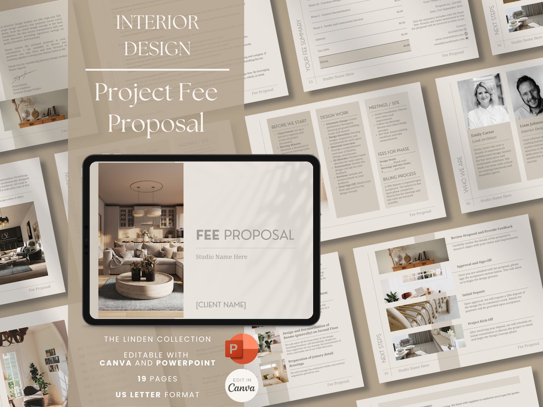 Interior Design Fee Proposal Template Linden Collection Canva ...