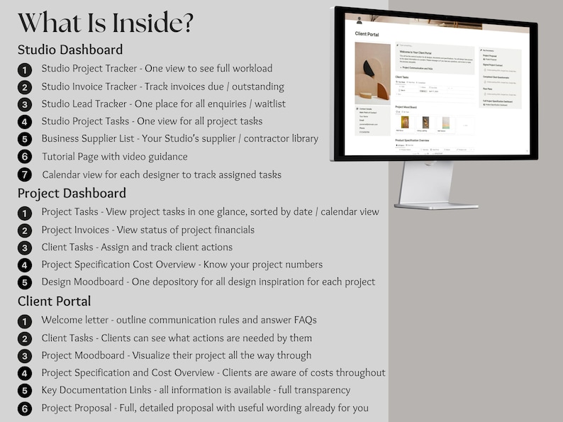 Interior Design Studio Client Project Management Tracker With FF&E ...