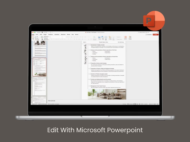 Interior Design Fee Proposal Template the Alden Canva Powerpoint ...