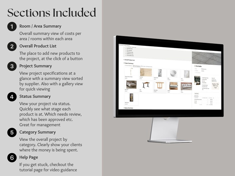 Interior Design Template - Notion - FFE Finishes Specification Schedule ...