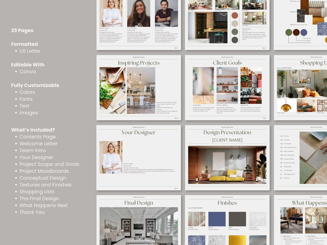 Interior Design Concept Design Presentation Template With Moodboards ...