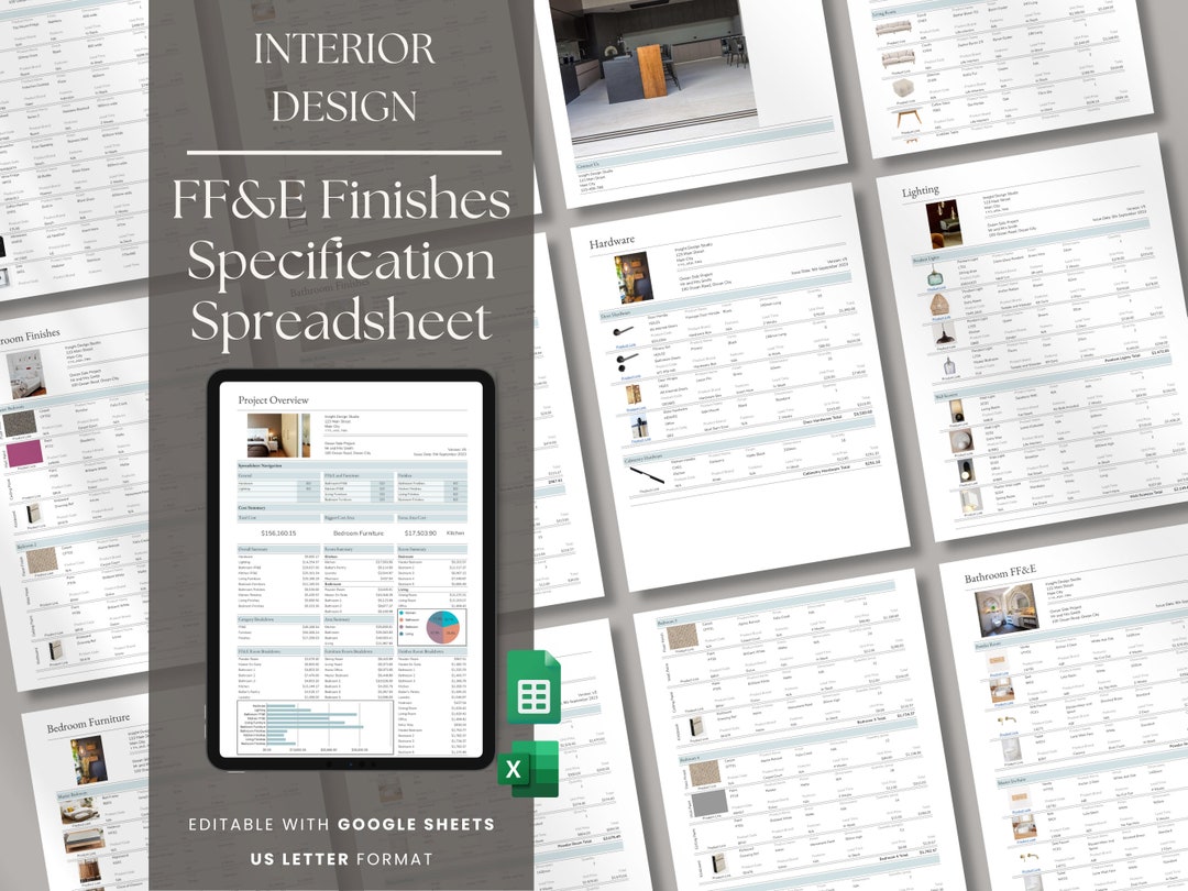 Interior Design FFE Finishes Schedule Product Specification, Furniture ...