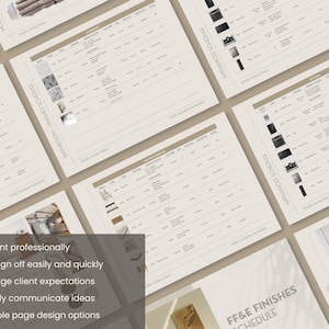 FFE Finishes Schedule and Design Presentation Template Bundle for ...