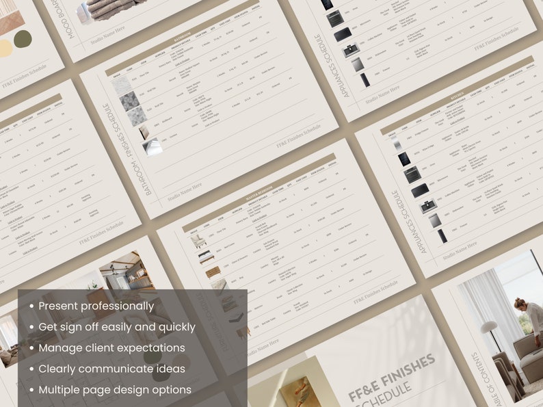 FFE Finishes Schedule and Design Presentation Template Bundle for ...