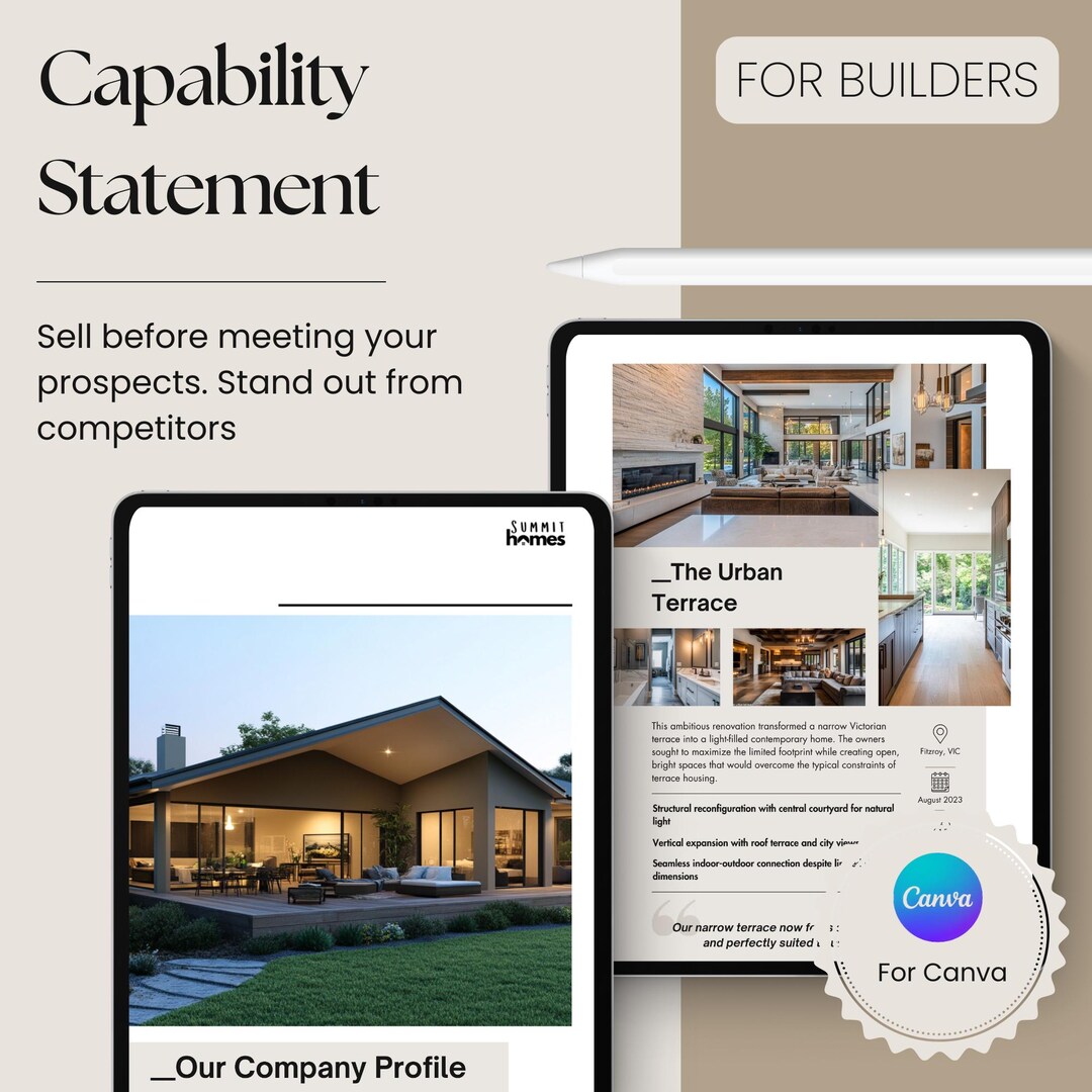 Construction Capability Statement Intro Guide Template for Canva ...