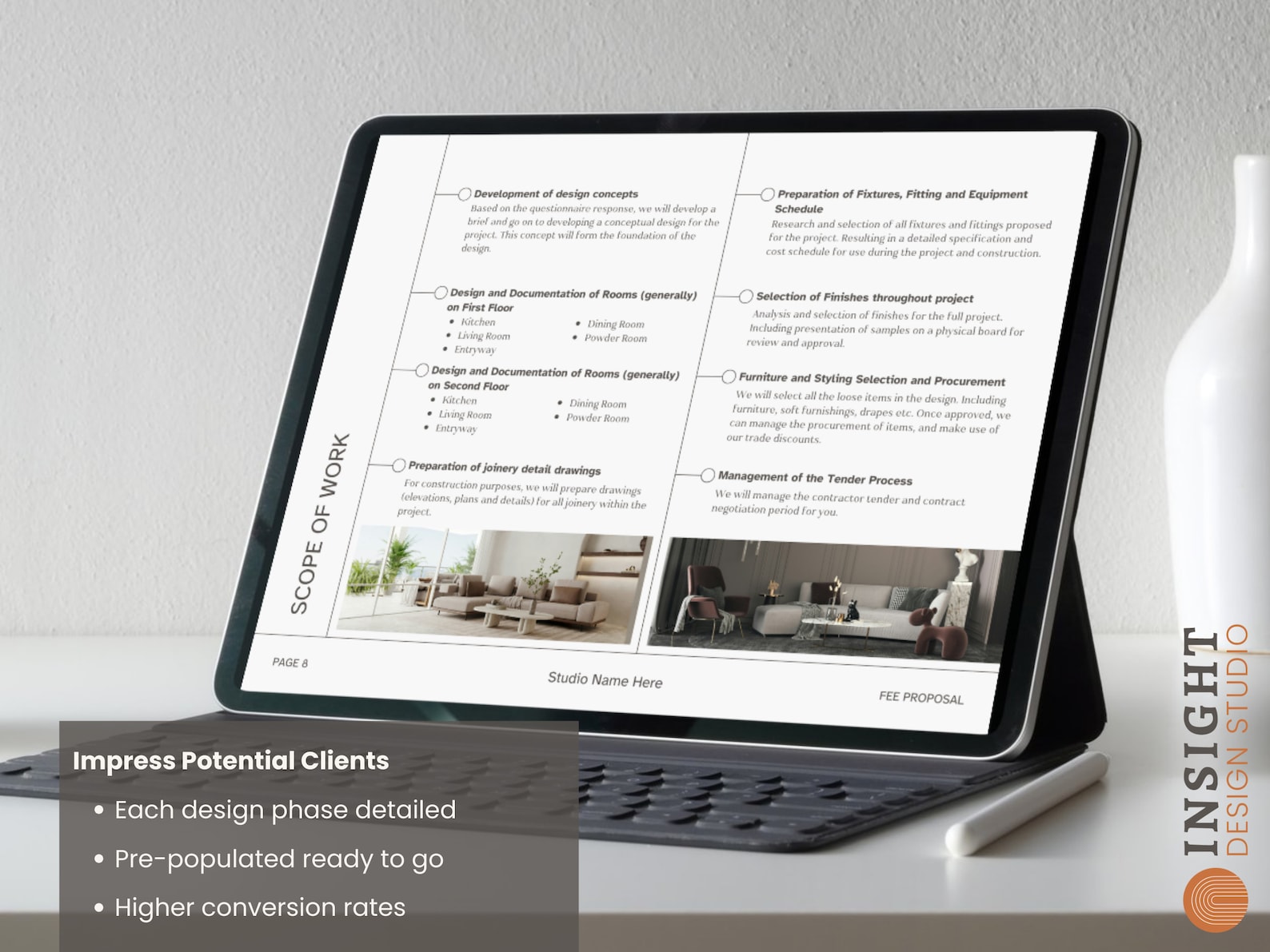 Interior Design Fee Proposal Template - the Alden - Canva Powerpoint ...