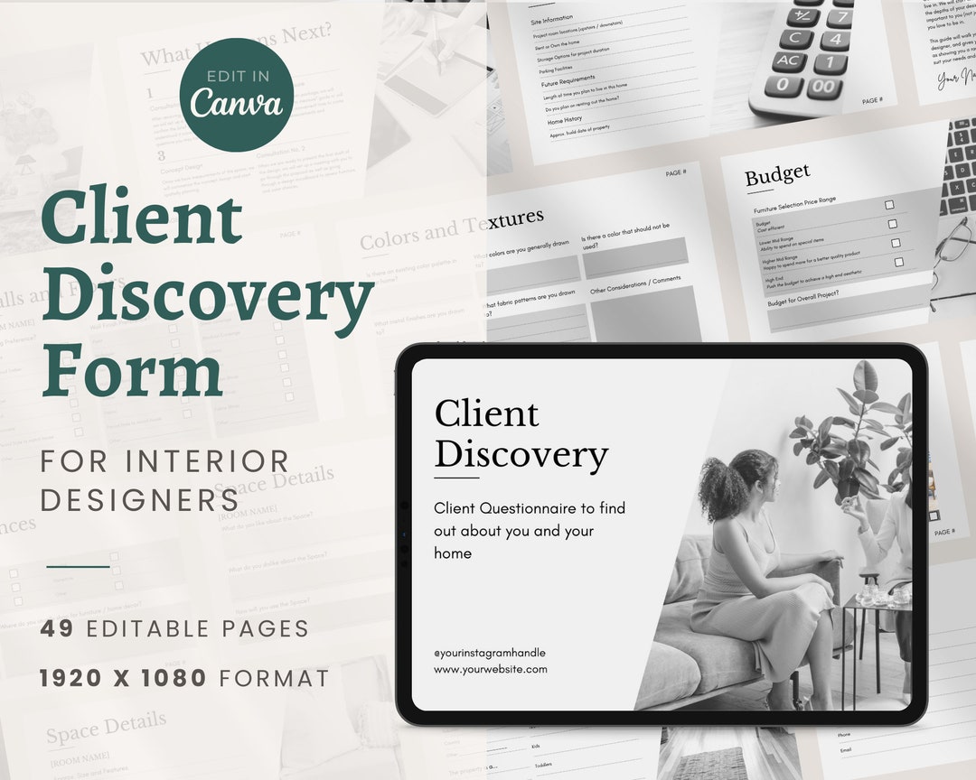 Design Client Discovery Questionnaire Interior Designer - Etsy