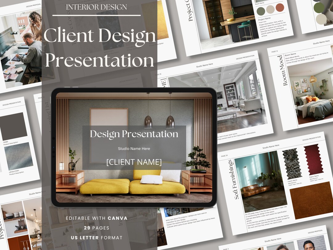 Interior Design Concept Design Presentation Template With Moodboards ...